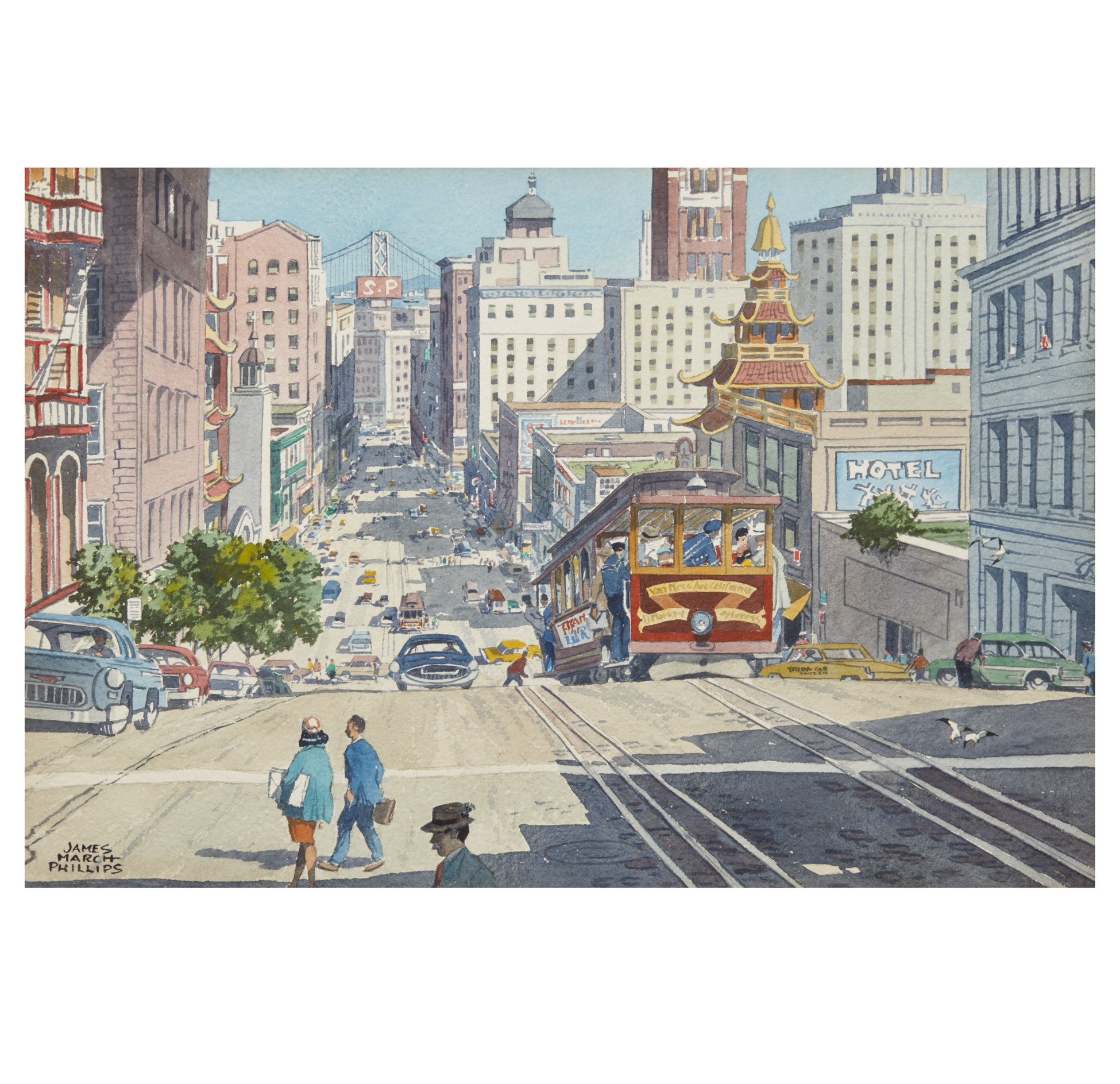 James March Phillips (1913-1981) Watercolor Painting | Witherell's ...