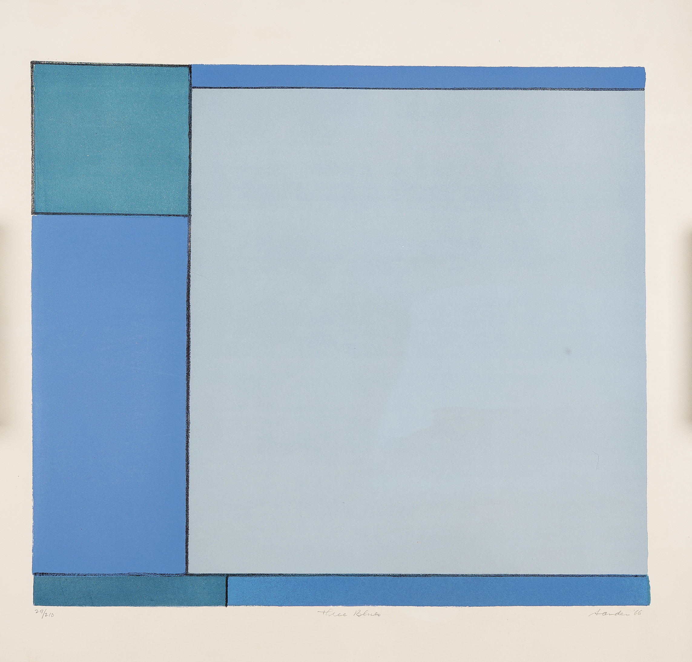 Ludwig Sander, "Three Blues," 1966 | Witherell's Auction House