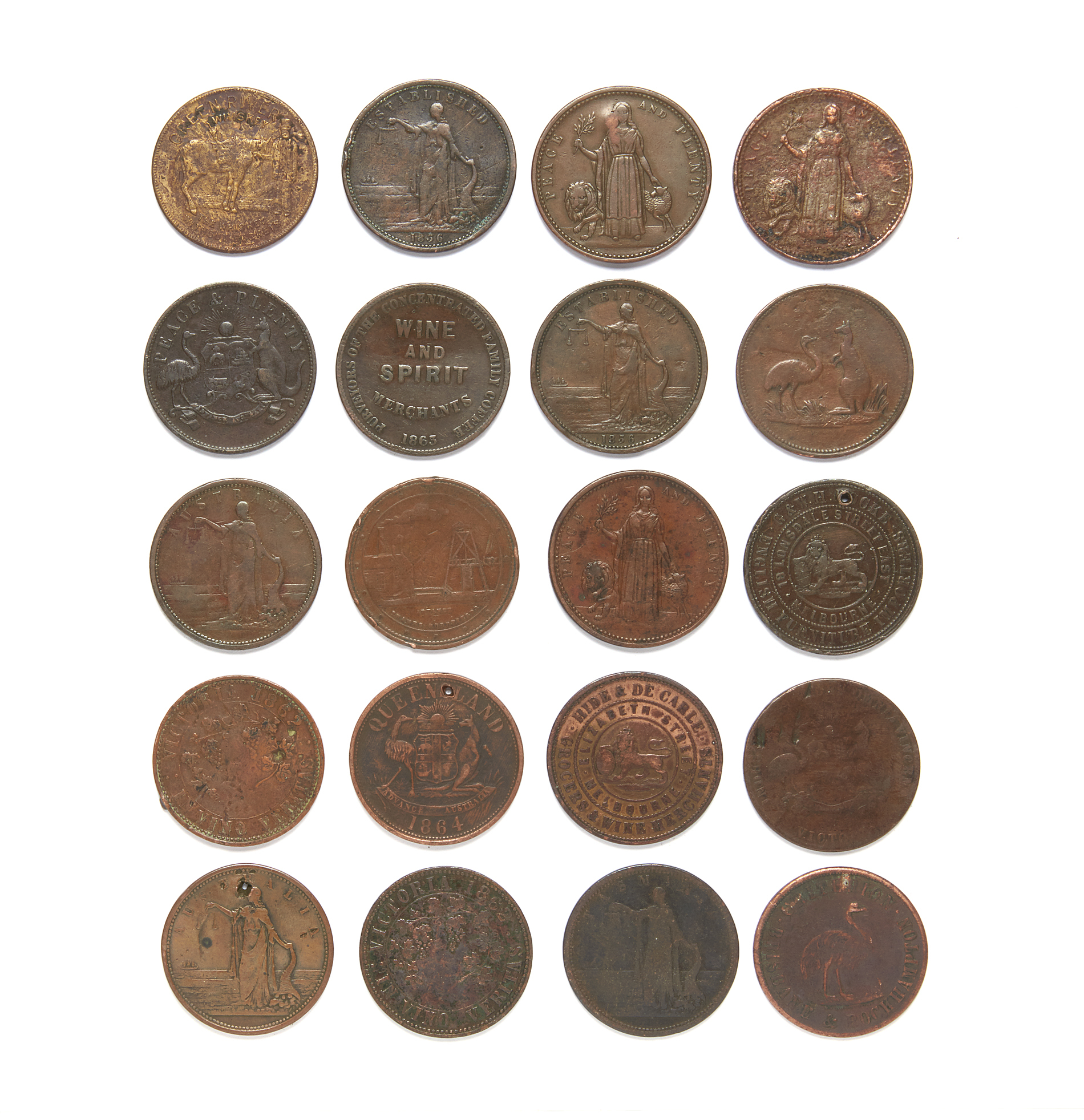 Twenty Australian Tokens | Witherell's Auction House