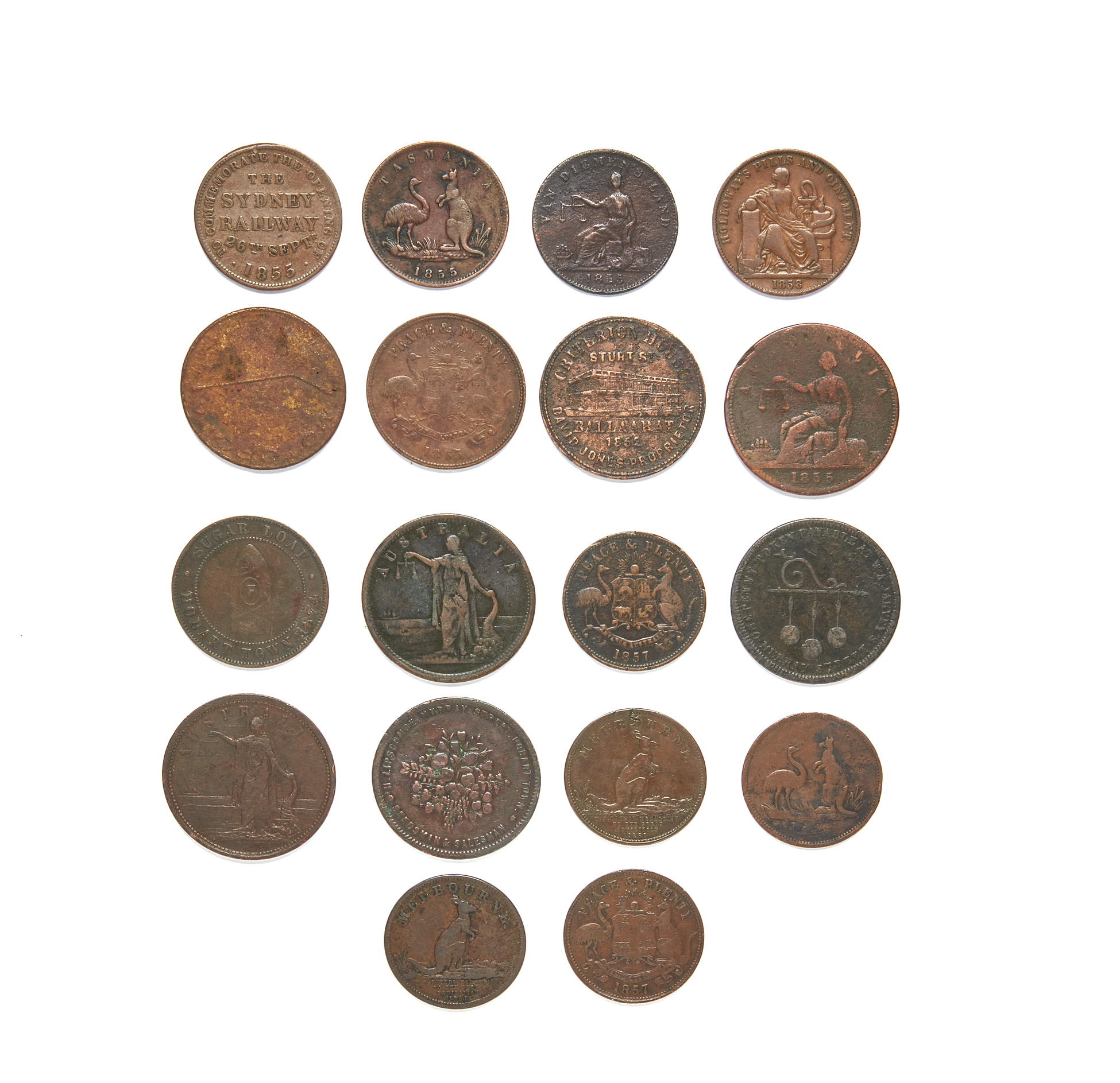 Eighteen Australian Tokens | Witherell's Auction House