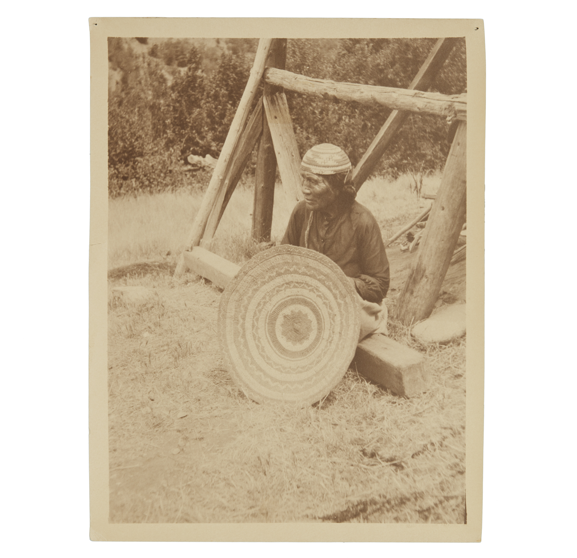 Grace Nicholson Photograph of Karok Indian Basket Maker | Witherell's ...
