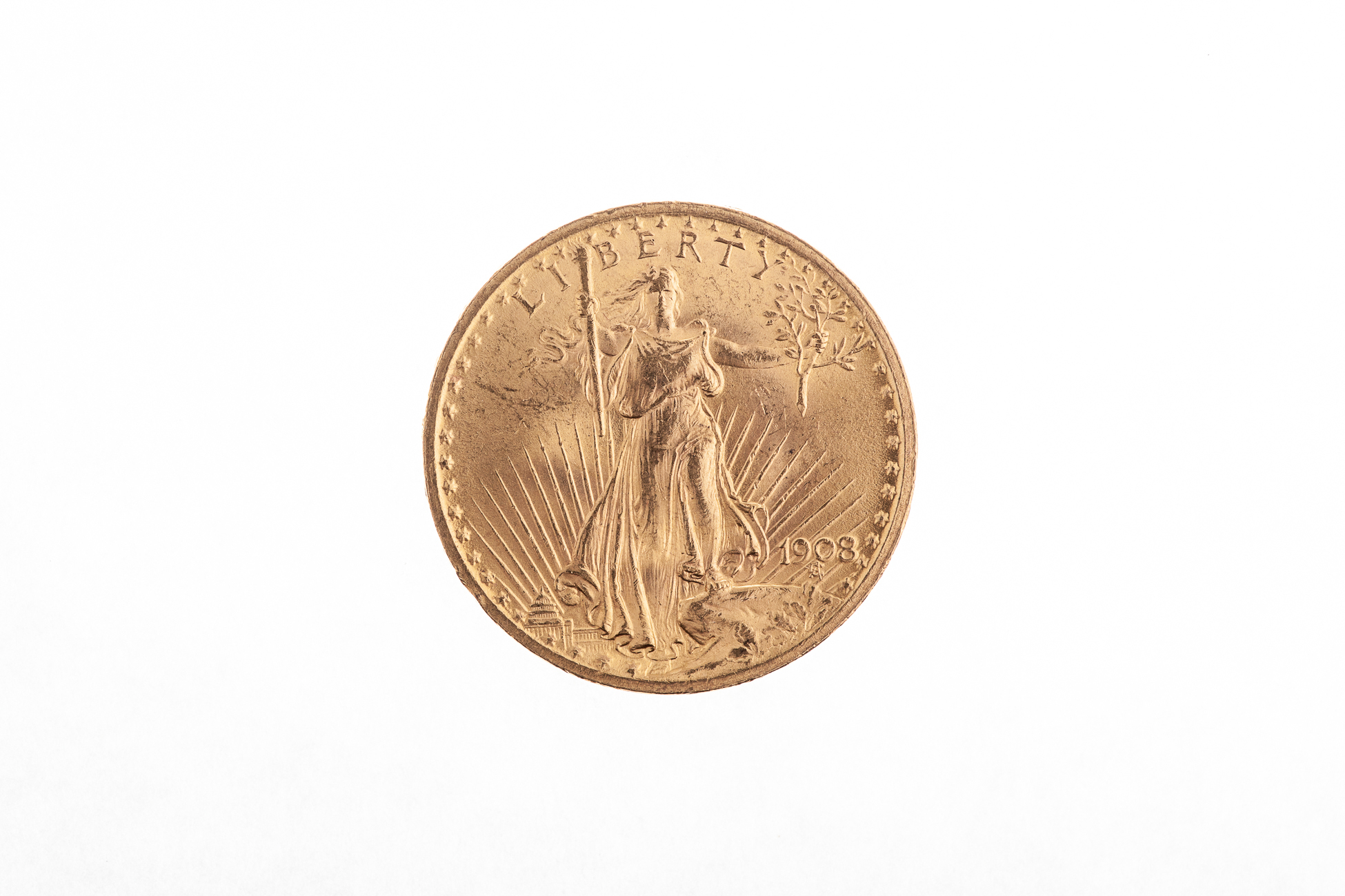 1908 Gold $20 Saint Gaudens Coin BU | Witherell's Auction House
