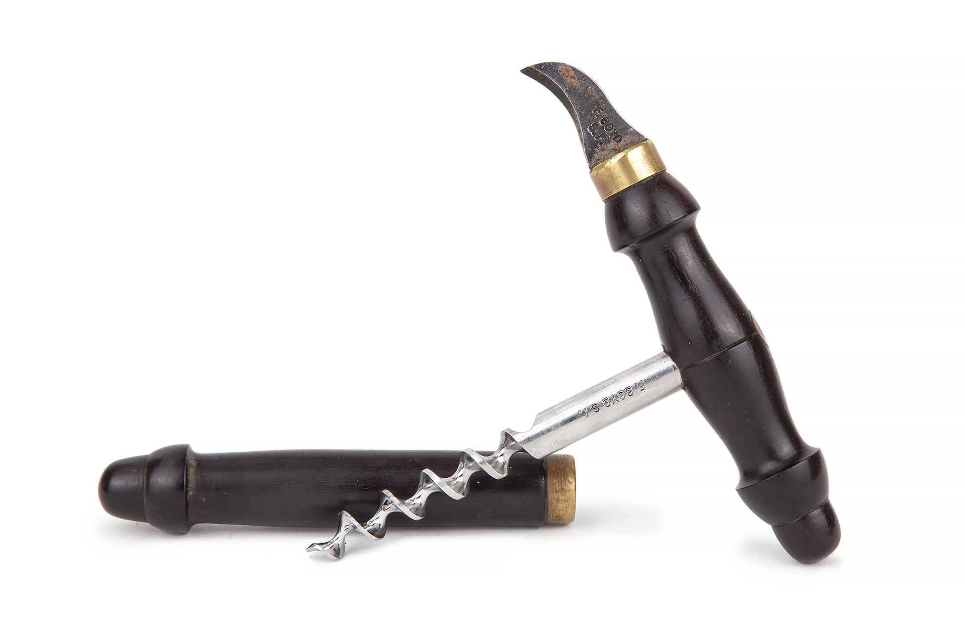 San Francisco Style Push Dagger and Cork Screw | Witherell's Auction House