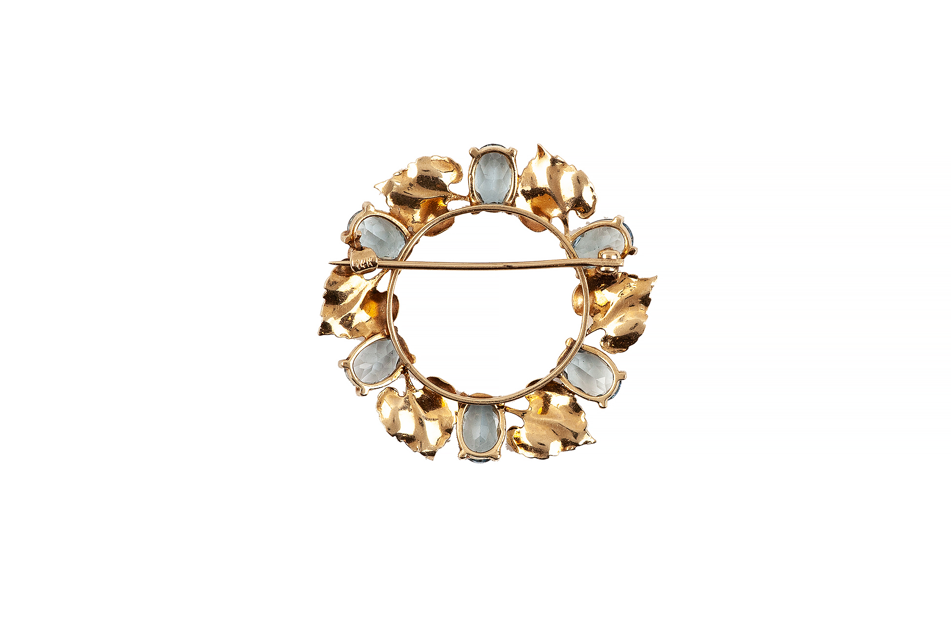 Blue Topaz 14k Brooch | Witherell's Auction House