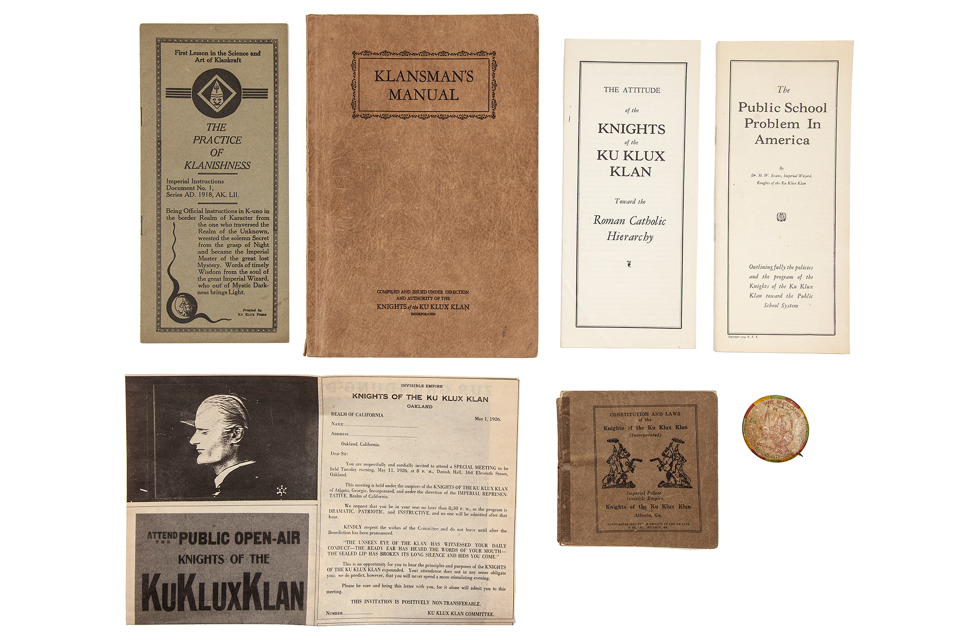 Knights of the Ku Klux Klan Klansman's Manual 1924 & Constitution of ...