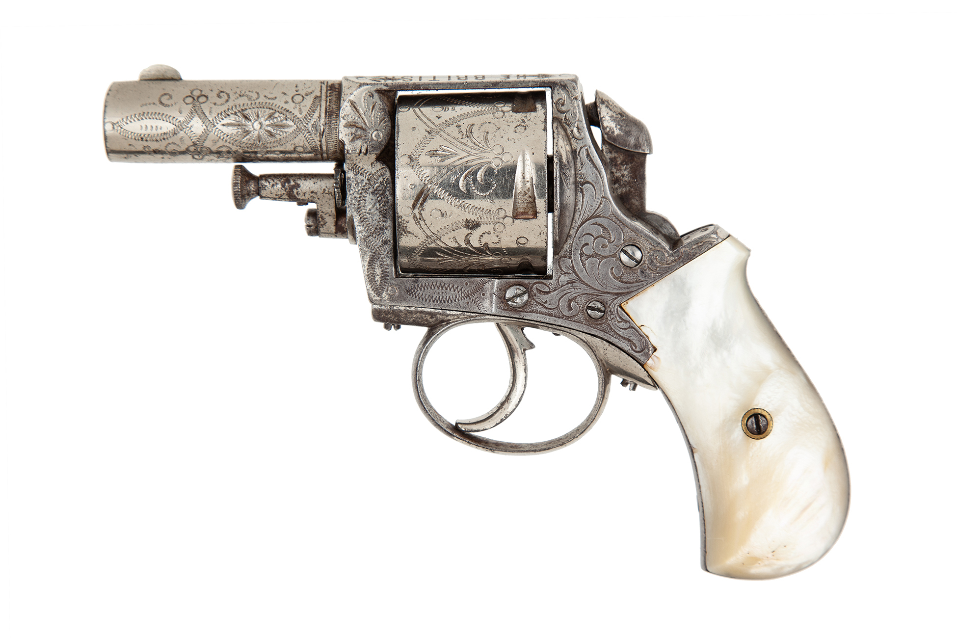 British Bulldog Revolver, Engraved and Nickel Plated | Witherell's ...