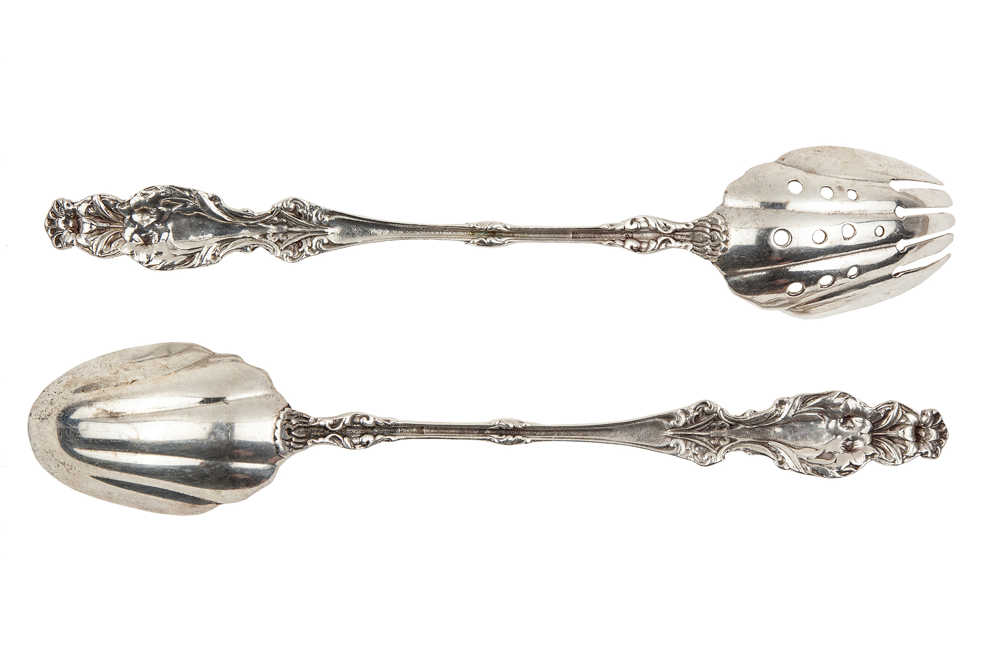 Two Sterling Silver Serving Spoons, 11.66 ozt. | Witherell's Auction House
