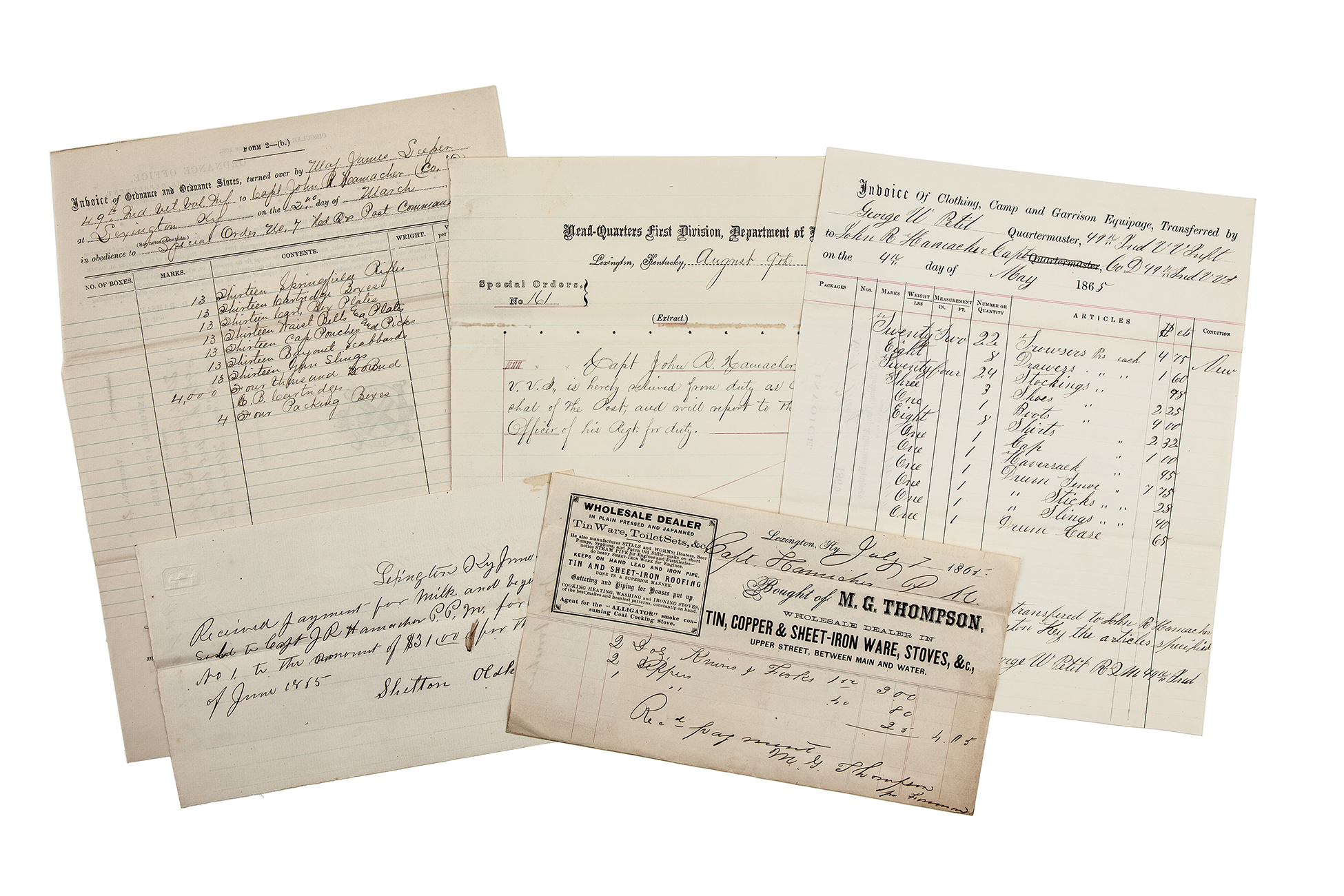 Civil War Era Military Documents | Witherell's Auction House