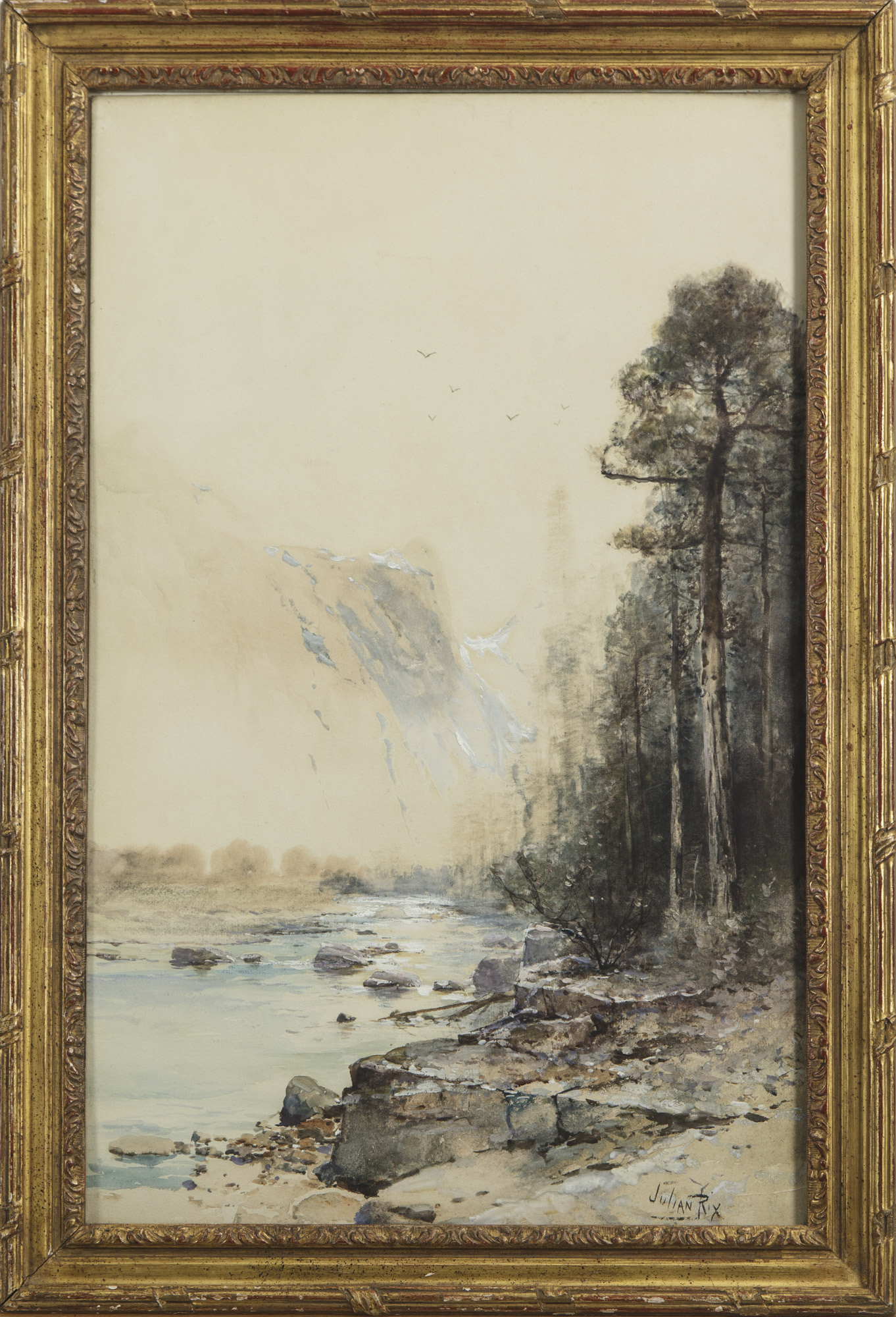 Julian Rix (1850-1903) Gouache, "Merced River, Yosemite" | Witherell's ...
