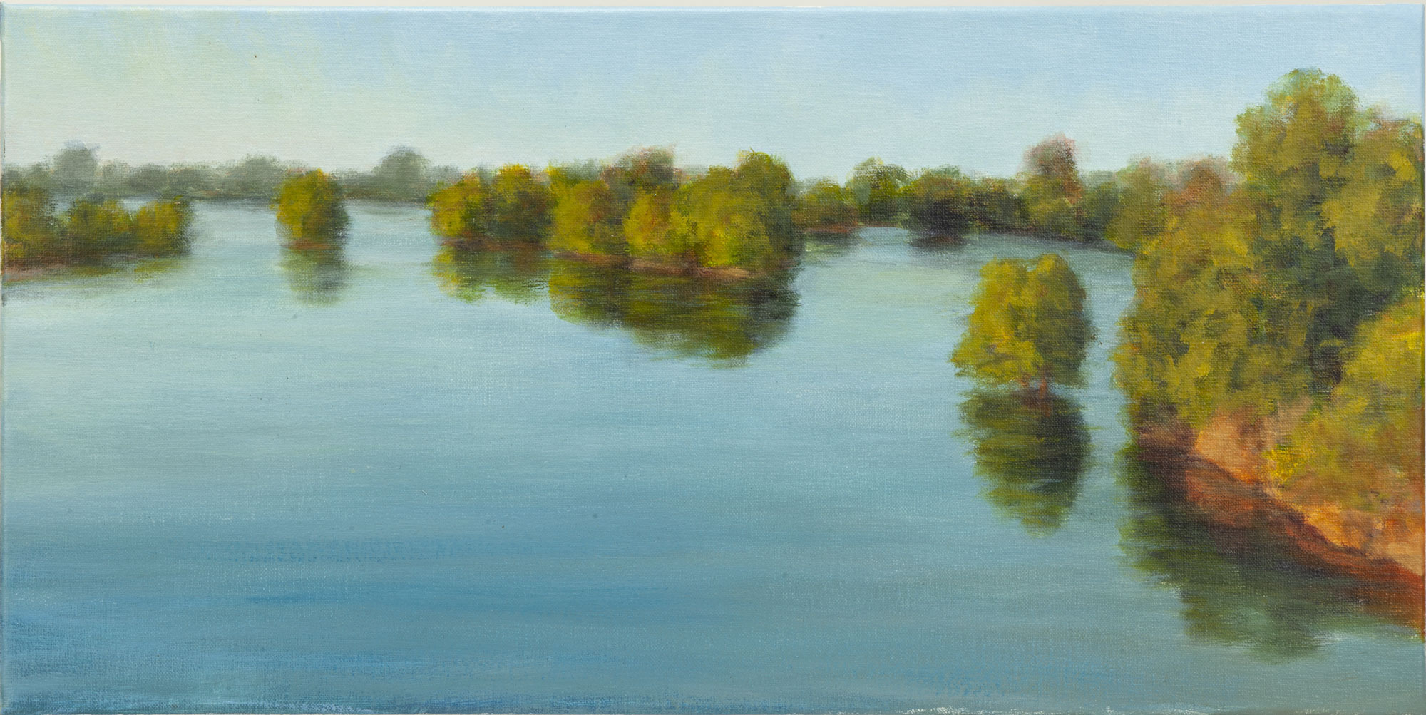 Terry Pappas Painting, "American River from Guy West Bridge ...