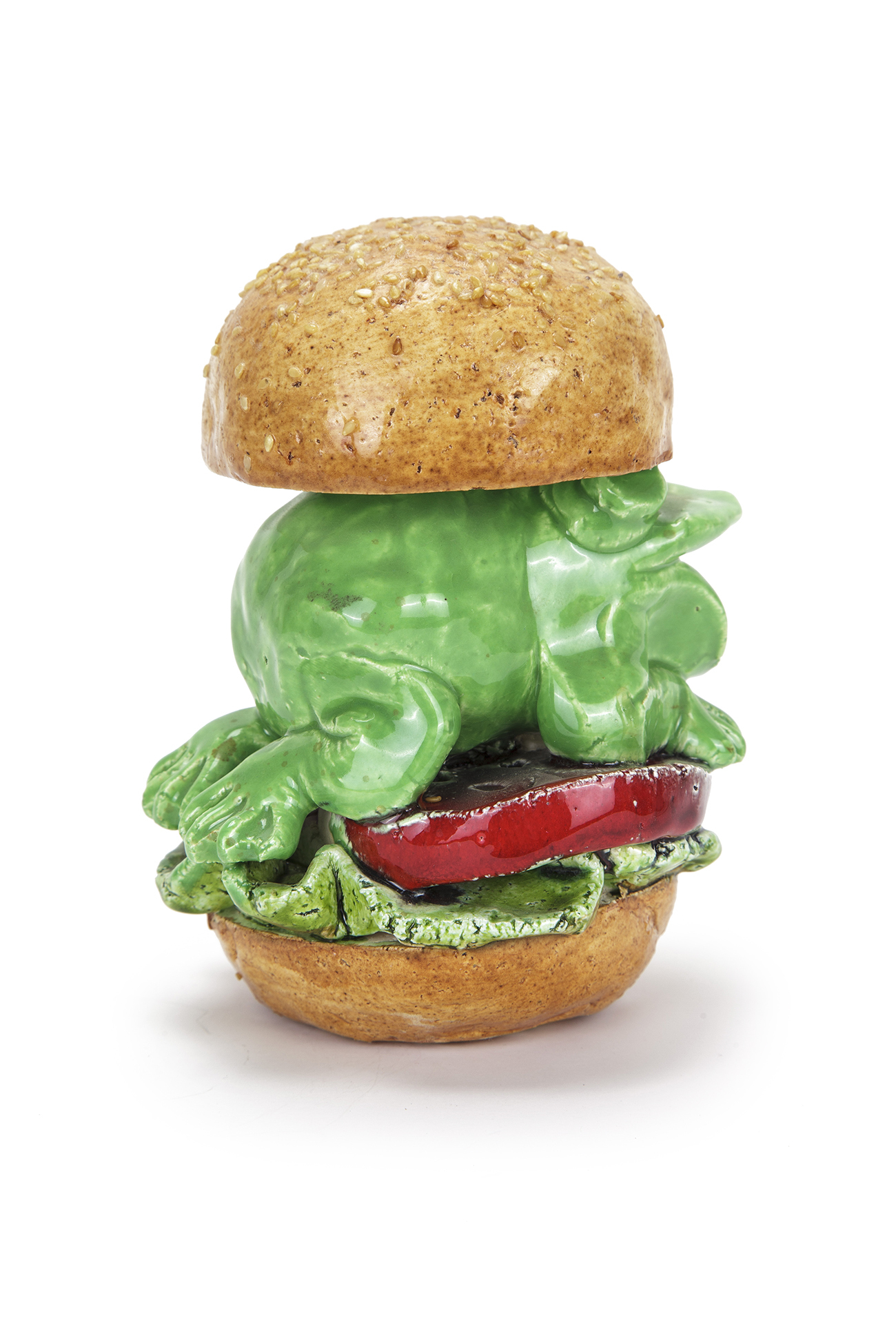 David Gilhooly (1943-2013) Ceramic, "Frog Burger" | Witherell's Auction ...