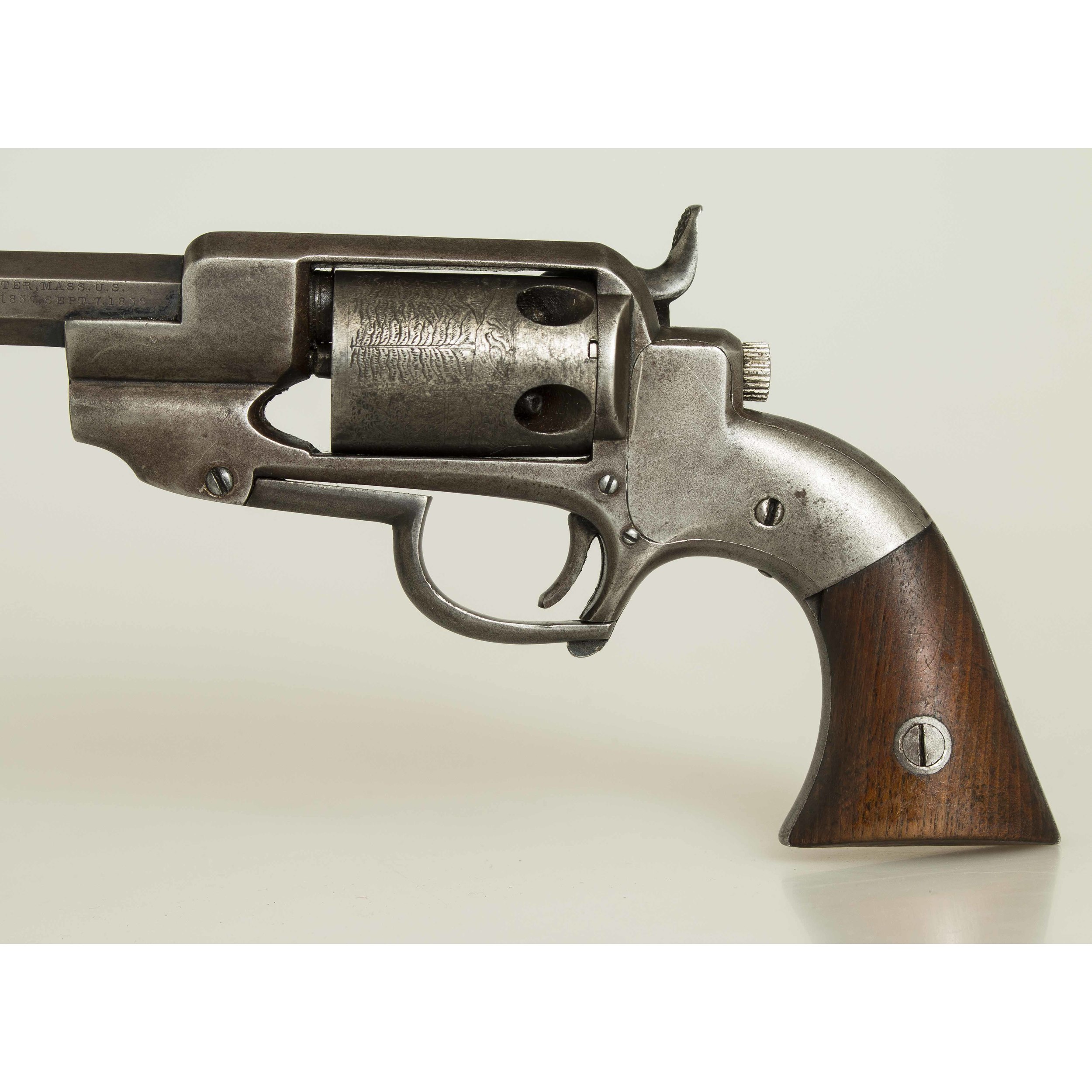 Antique Allen & Wheelock Side Hammer Revolver | Witherell's Auction House