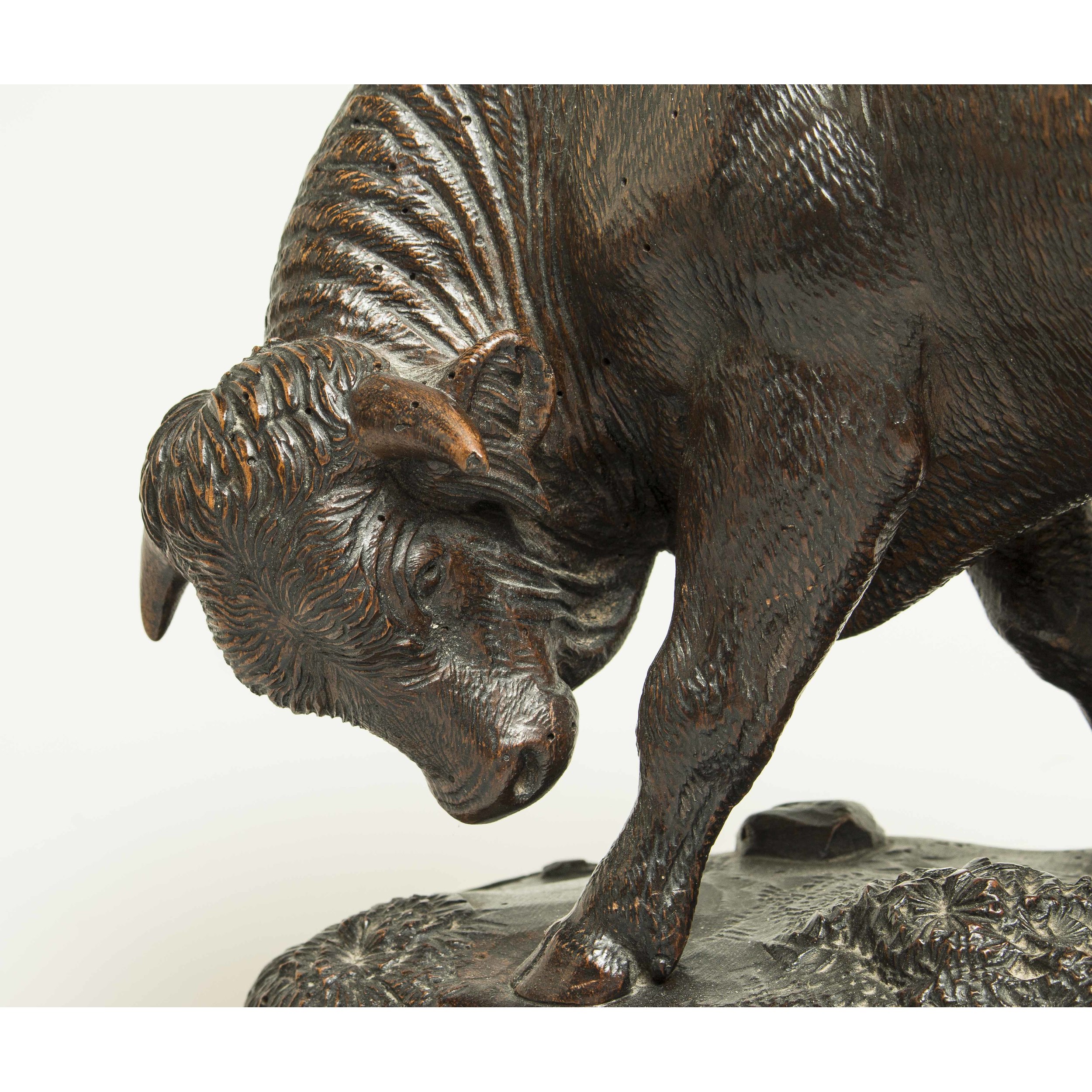 Pair of Carved Wood Cow Sculptures | Witherell's Auction House