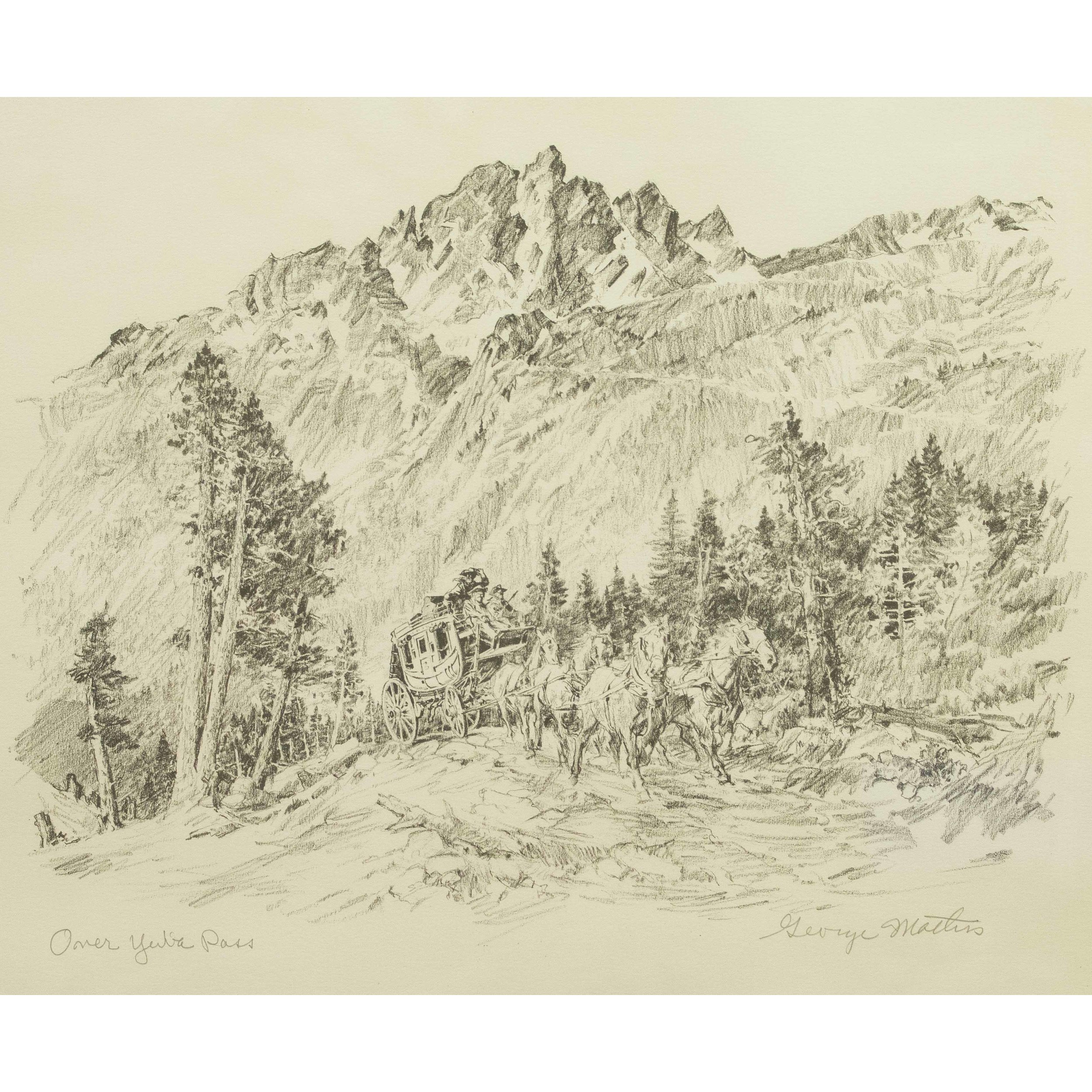 George Mathis (1909-1977) "Over Yuba Pass" Drawing | Witherell's ...