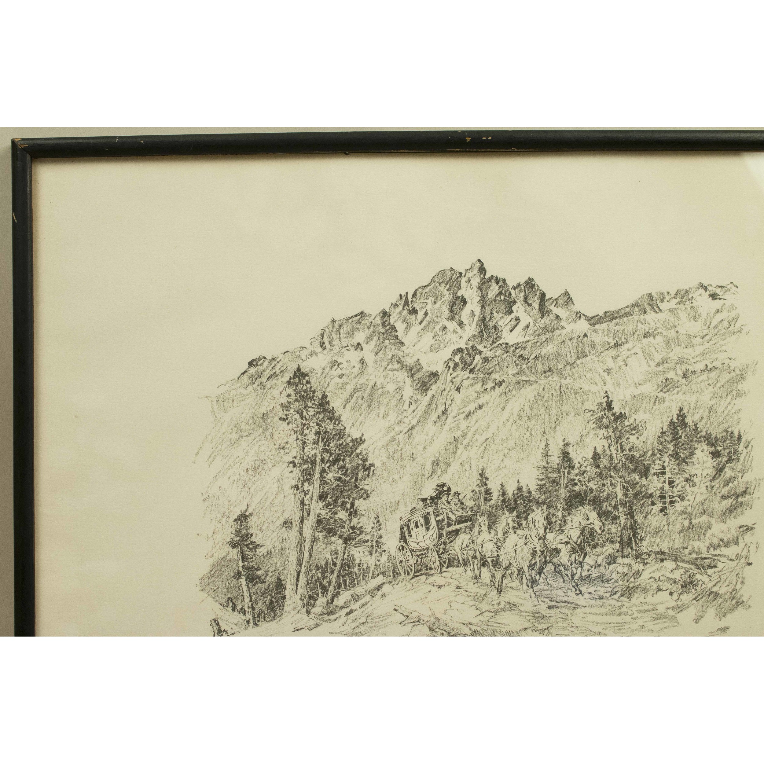 George Mathis (1909-1977) "Over Yuba Pass" Drawing | Witherell's ...