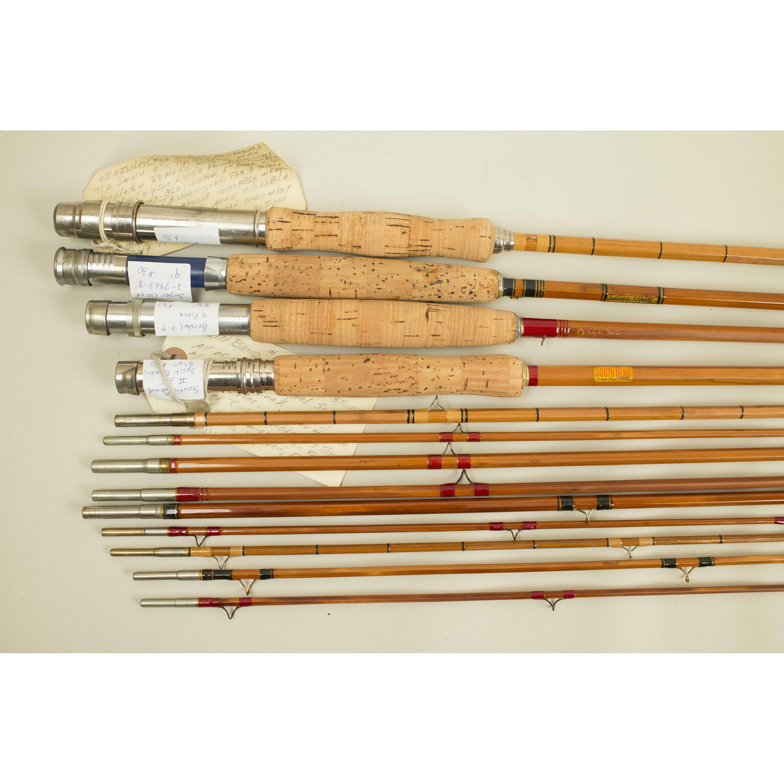 4 Vintage Split Bamboo Fly Rods | Witherell's Auction House