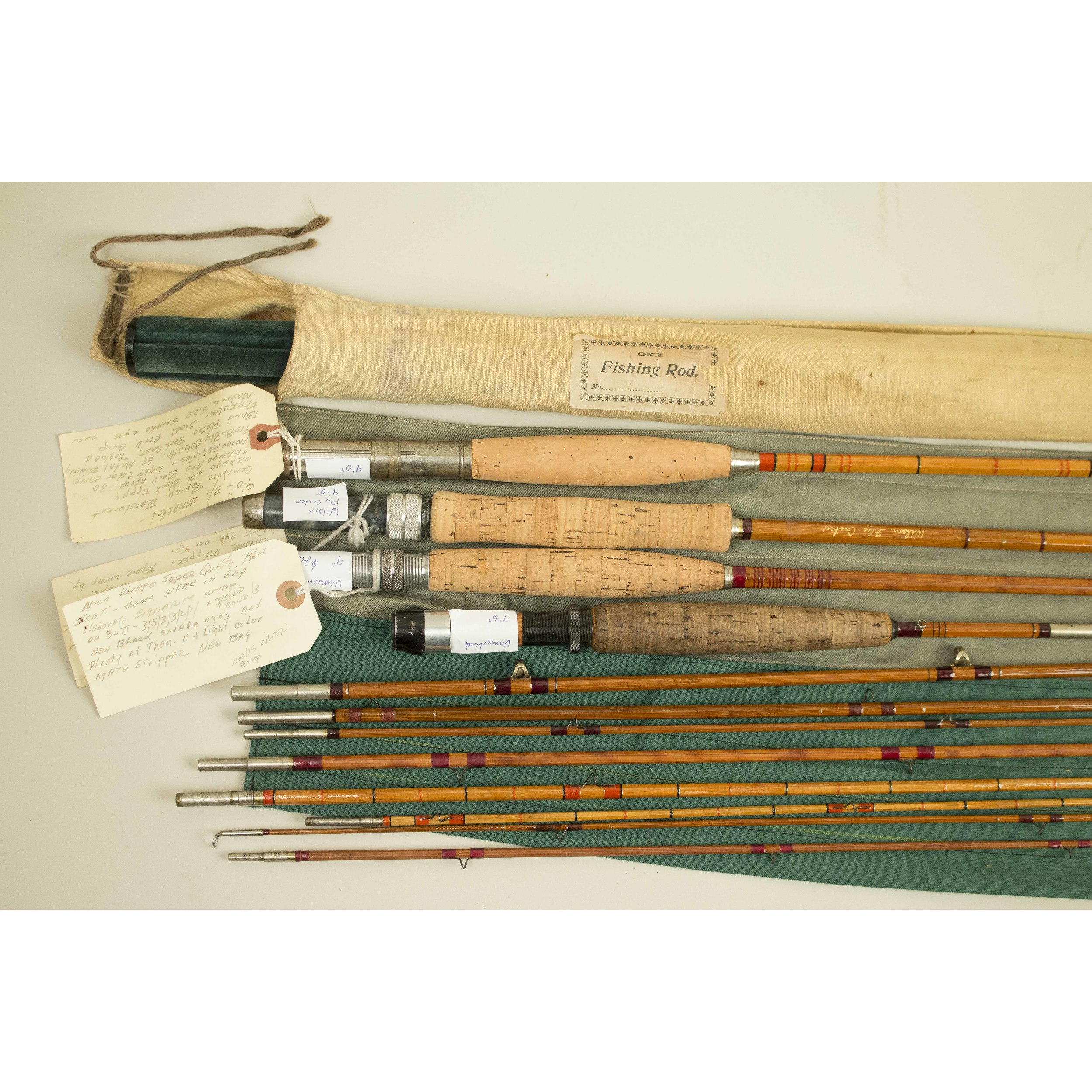 4 Vintage Split Bamboo Fly Rods | Witherell's Auction House