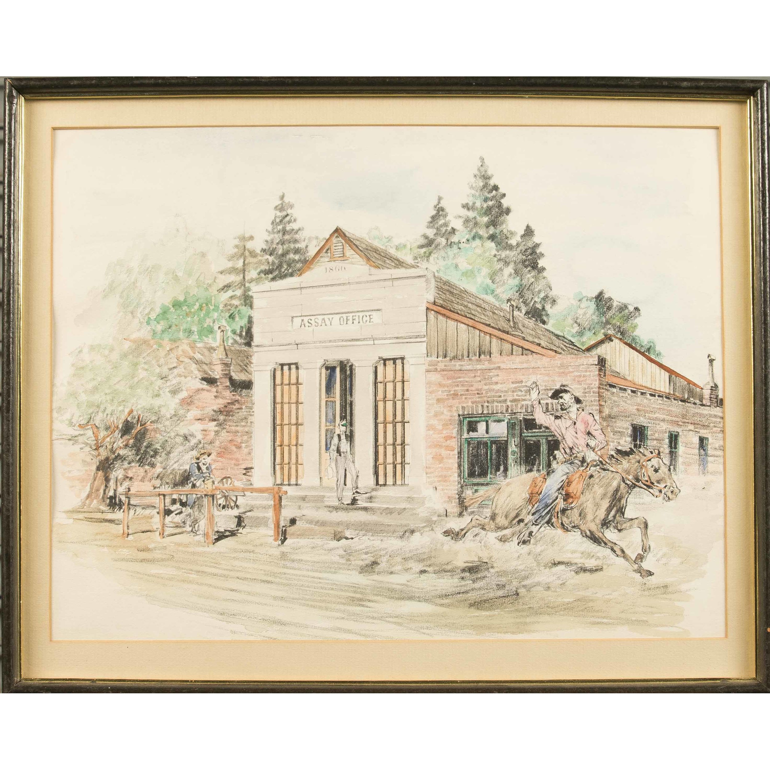 Western Print attr. to George Mathis | Witherell's Auction House