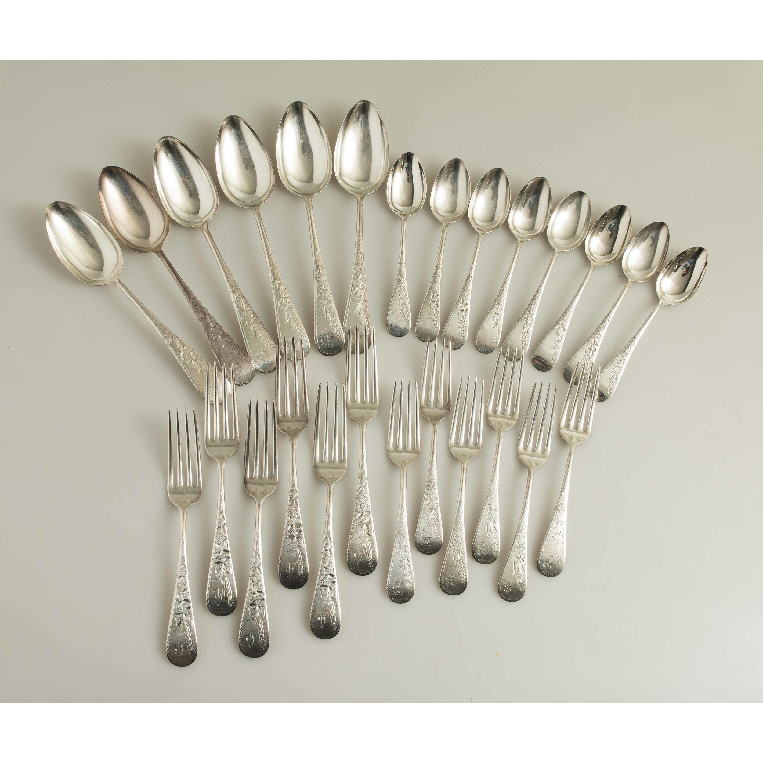 Sterling Silver Flatware, Wheat Engraved Pattern | Witherell's Auction ...