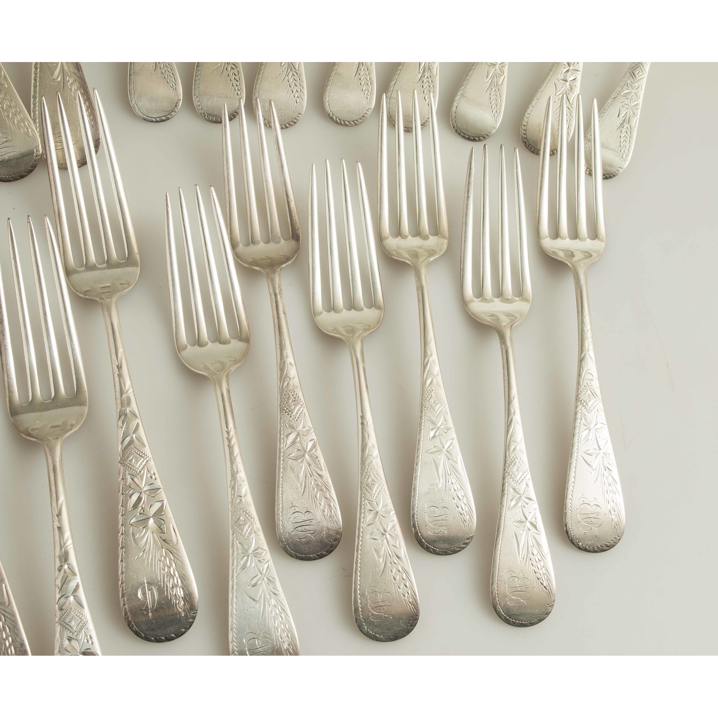 Sterling Silver Flatware, Wheat Engraved Pattern | Witherell's Auction ...