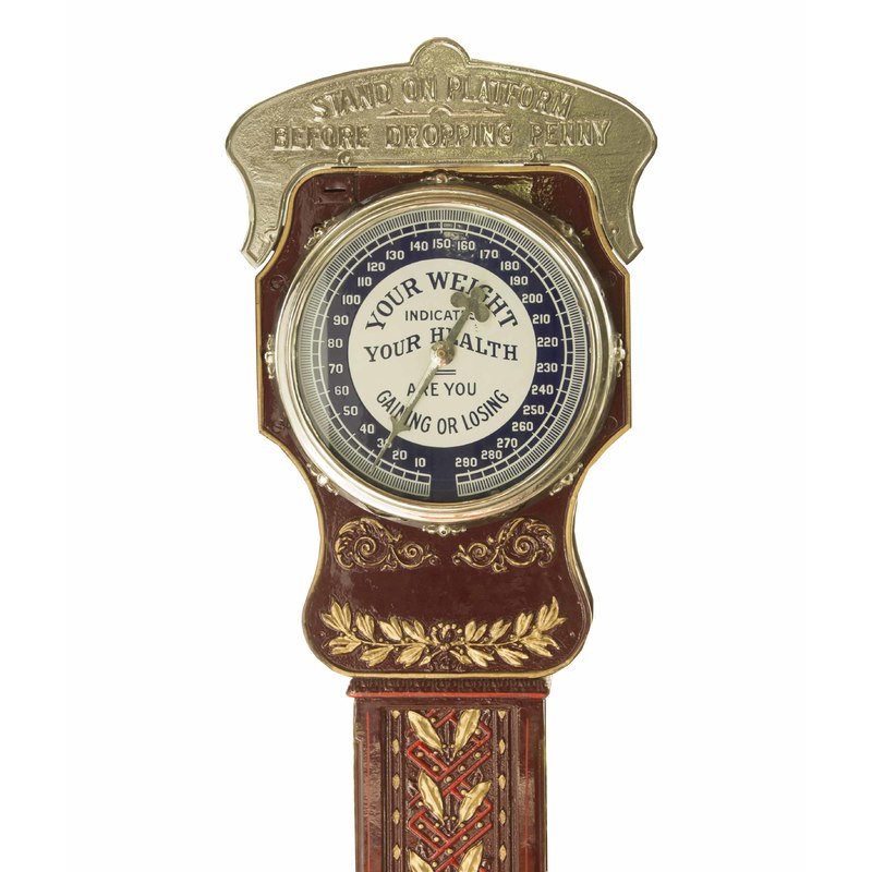 Coin Operated National Novelty Penny Scale | Witherell's Auction House