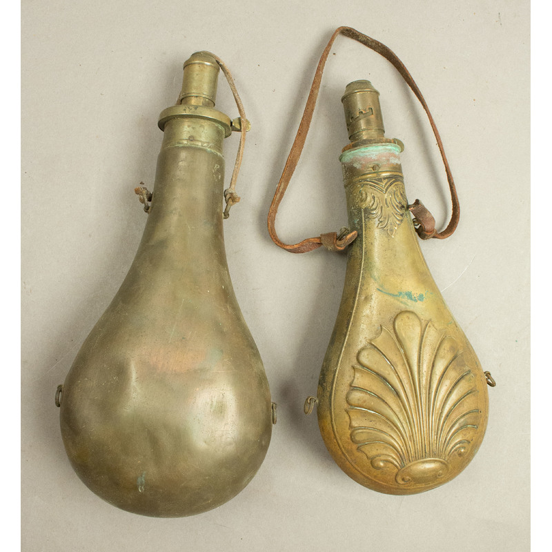 7 Assorted Powder Flasks | Witherell's Auction House