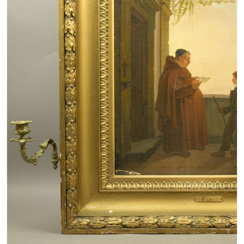 19th Century Painting of a Priest & Traveling Youth | Witherell's ...