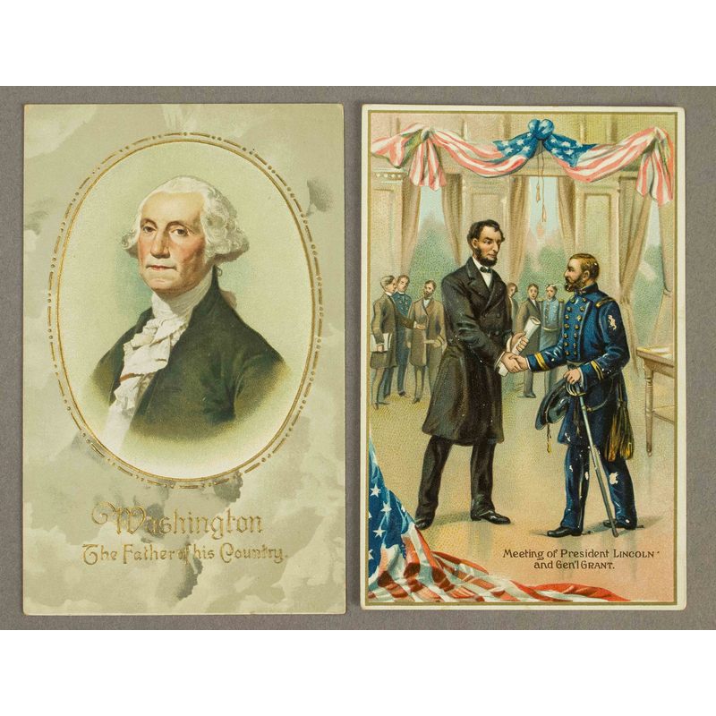 7 Abraham Lincoln & George Washington Post Cards | Witherell's Auction ...