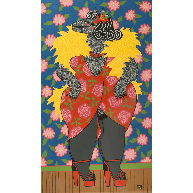 Harry Fonseca (California, 1946-2006) Serigraph, "Coyote Woman ...