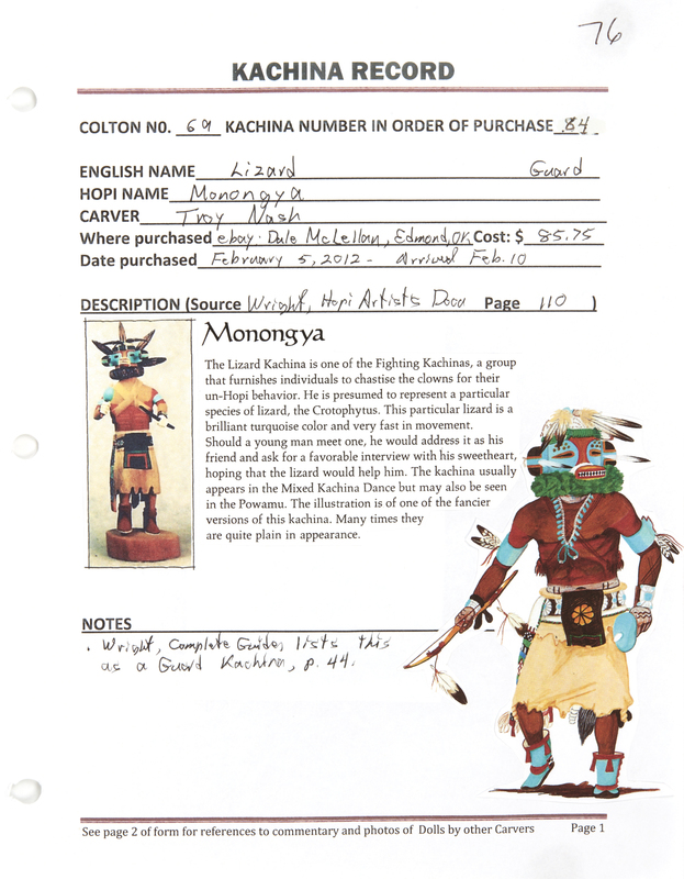 Hopi Lizard Kachina "Monongya", Troy Nash | Witherell's Auction House