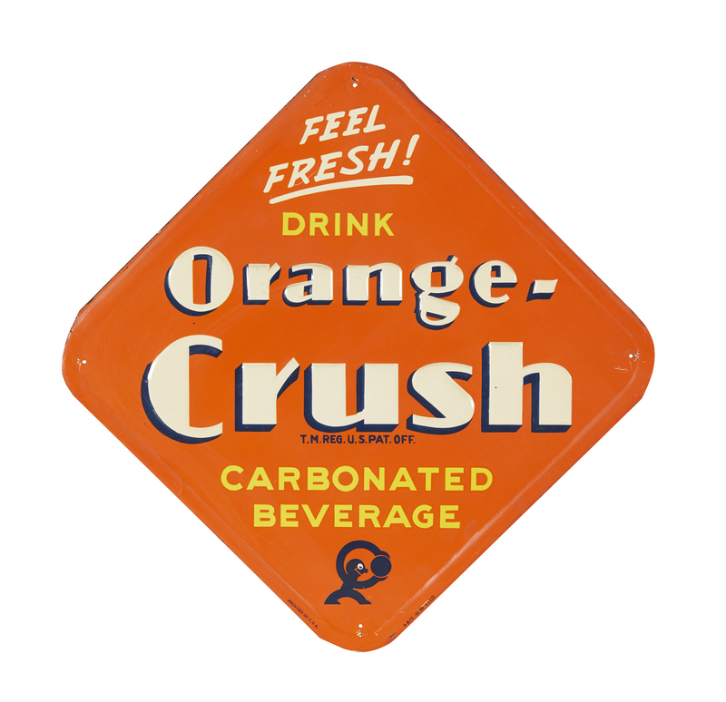 Orange Crush Embossed Tin Sign | Witherell's Auction House