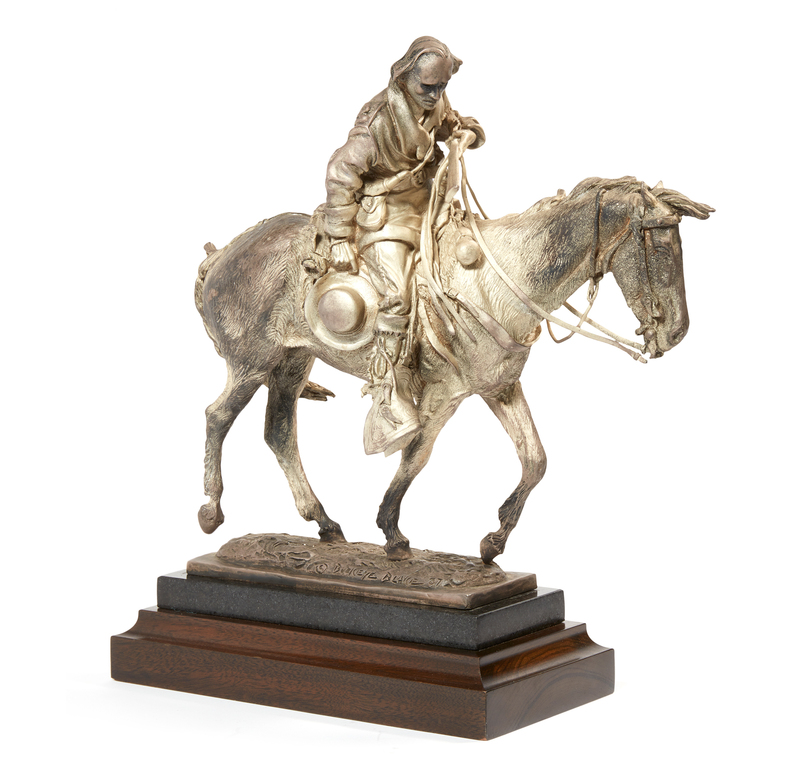Buckeye Blake Sterling Sculpture of Kit Carson, 272 ozt | Witherell's ...