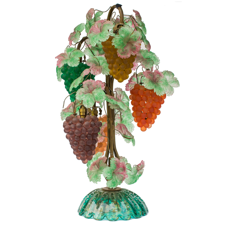 Venetian Glass "Grape" Lamp | Witherell's Auction House