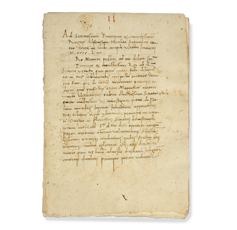 Handwritten Document written in Latin circa 1453 | Witherell's Auction ...