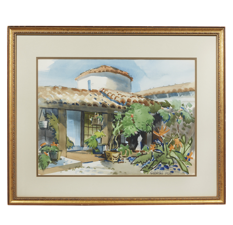 George Post (1906-1997) Watercolor, "Redwood City Home" | Witherell's ...