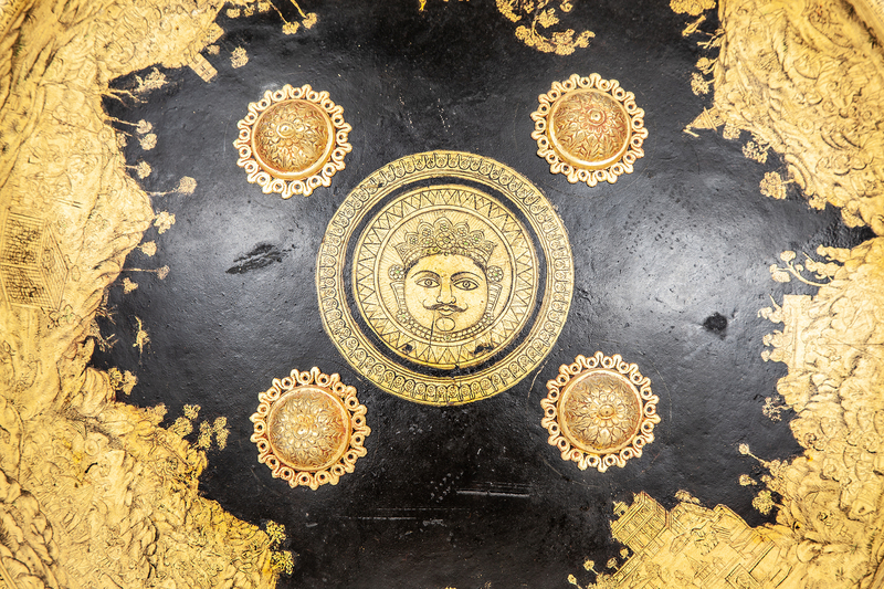 Indian Mughal period Dhal Leather Shield with Gold Decoration ...