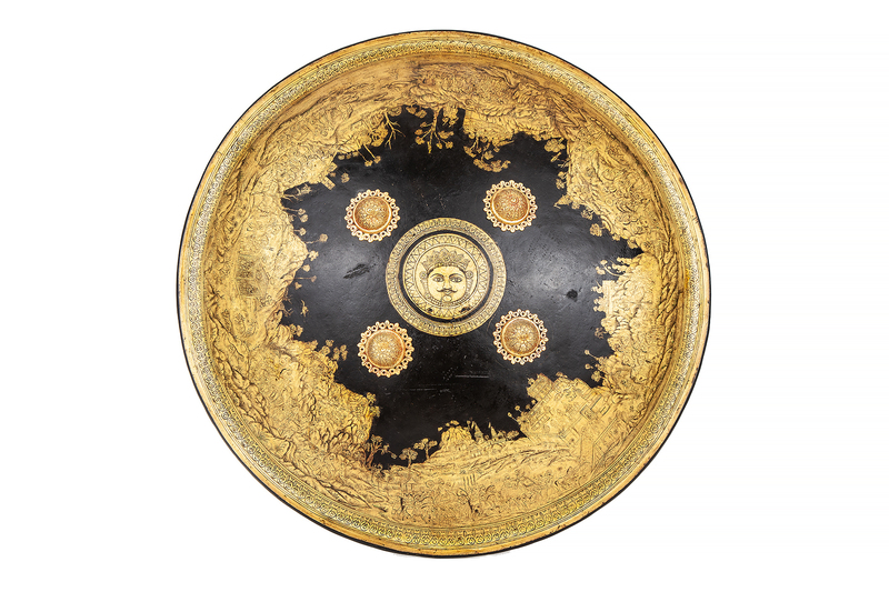 Indian Mughal period Dhal Leather Shield with Gold Decoration ...
