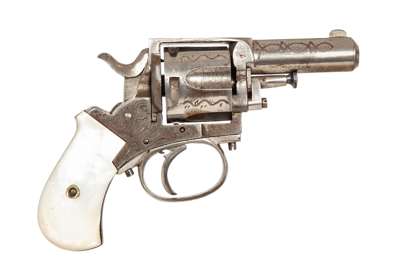 British Bulldog Revolver, Nickeled and Engraved | Witherell's Auction House