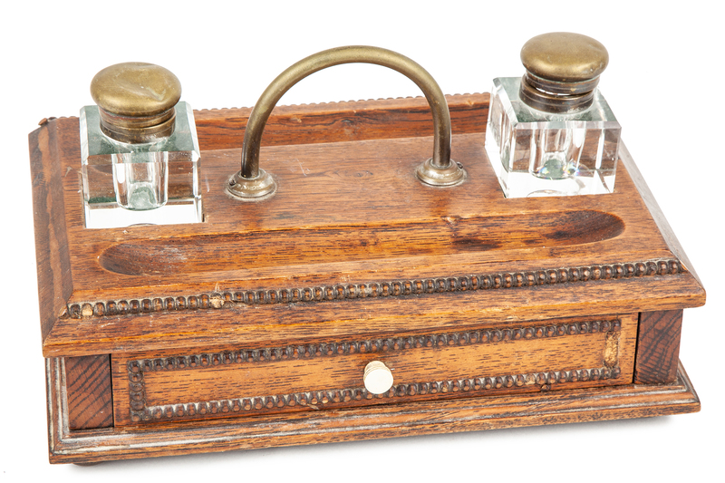 Five Cast Iron and Brass Victorian Ink Wells | Witherell's Auction House