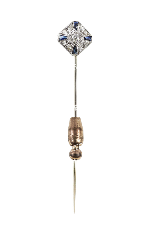 Al Capone's 14k Diamond and Sapphire Tie Pin | Witherell's Auction House