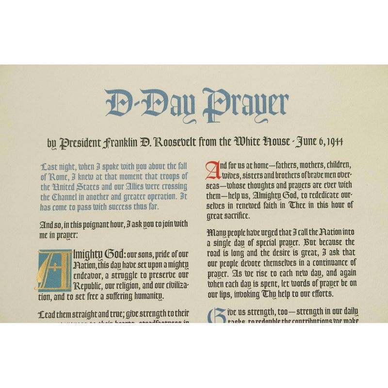 Franklin D. Roosevelt (1882-1945) D-Day Prayer, 1944 | Witherell's ...