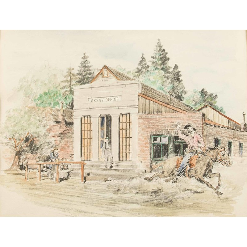 Western Print attr. to George Mathis | Witherell's Auction House
