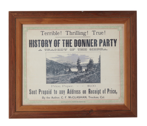Framed Donner Party Poster and Donner Party Vials | Witherell's Auction ...