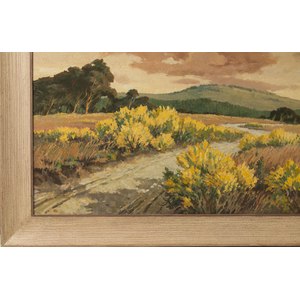 Harold Ward (California, 1889-1973) Painting, "Yellow Bushes ...