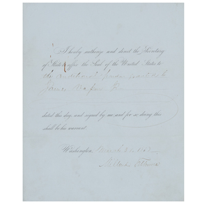 Millard Fillmore 1852 Conditional Pardon | Witherell's Auction House